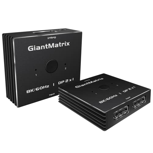 DP2.0 Displayport Switch Box 2 in 1 Out 4K 144Hz Displayport Splitter 2 ...