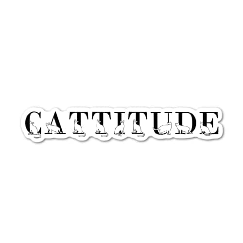 Amazon.com: 5" cattitude Cat Silhouette Black and White Outline cats ...