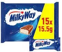 Amazon | ミルキーウェイチョコレート ファンサイズバー マルチパック 15×15.5g Milky Way Chocolate Fun ...