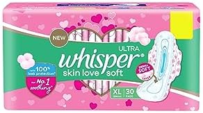 Amazon.com: Whisper Ultra Skin Love Soft - XL - 30 Pads : Health ...