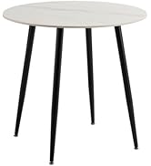 HomJoy Dining Table and 4 Chairs Set, Modern Design PU Seat Lounge ...