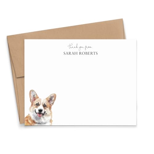 Amazon.com: Corgi Thank You Notes With Envelope, Choose Your Dog Breed ...