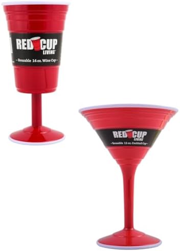Amazon.com | Red Cup Living 12 Oz & 14 Oz Cocktail Glass & Wine Glass ...