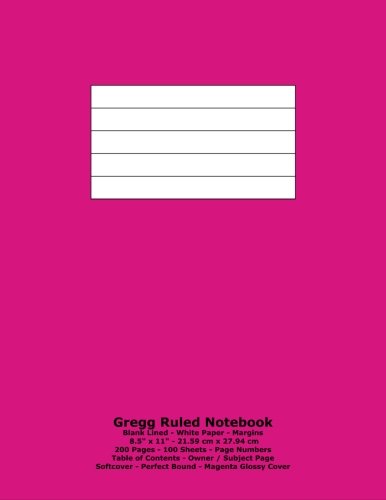 Gregg Ruled Notebook: Blank Lined - White Paper - 8.5" x 11" - 21.59 cm ...