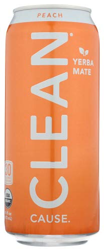 Amazon.com : Clean Cause Tea Yerba Mate Sparkling Peach Organic - 16 FO ...