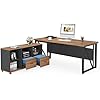 Amazon.com: LITTLE TREE 63-Inch Office Desk, Large Computer Desk with ...