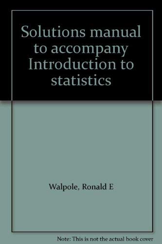 Amazon.com: Solutions manual to accompany Introduction to statistics ...