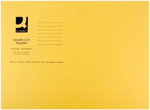 Q-Connect Square Cut Folder Lightweight 180gsm Foolscap Yellow (Pack of ...