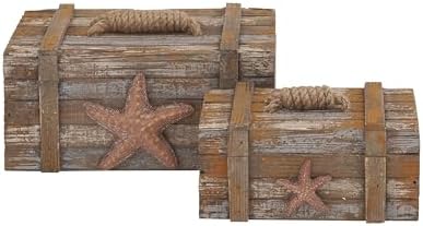 Amazon.com: Juvale Nautical Box Set, Beach Theme Wooden Jewelry Boxes ...
