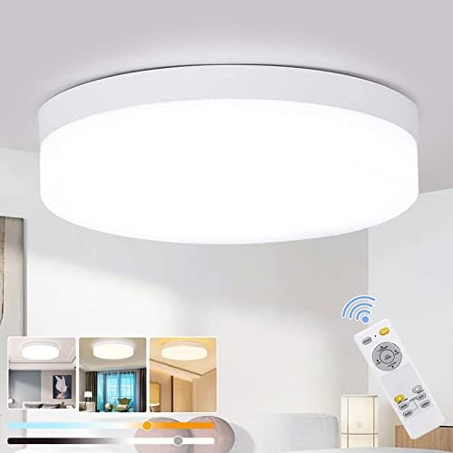 DLLT 24W Dimmable LED Flush Mount Ceiling Light Fixture with Remote, 8. ...