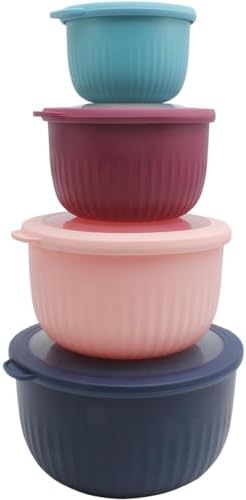 Amazon.com: COOK WITH COLOR Mixing Bowls with Lids - 12 Piece Plastic ...