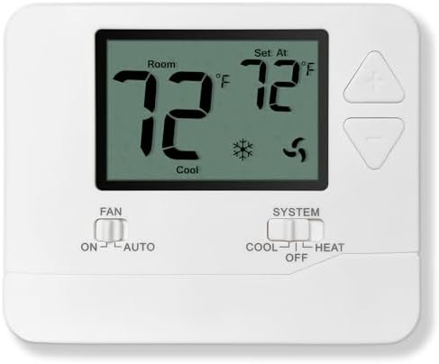 Heagstat 1H/ 1C Non-Programmable Thermostats for Home Conventional ...