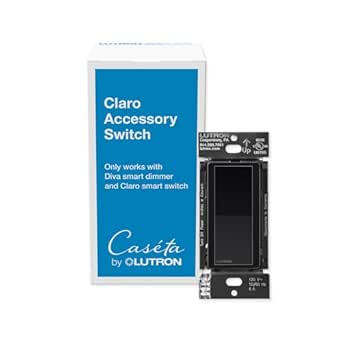 Lutron Caseta Smart Claro Accessory Switch for 3 Way – For Use Only with Diva Smart Dimmer or ...