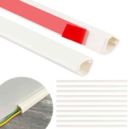 EXLECO Lot de 10 X 1M Goulotte Passe Cable PVC Goulottes D'angle 25 x ...