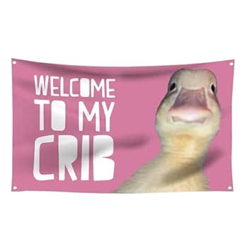 Welcome to My Crib Flag - 90*150cm Duck Funny Tapestry, Humorous Duck ...