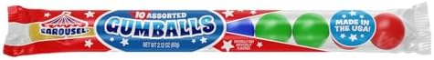 Amazon.com : Carousel 10 Gumballs | Gumball Tubes in Assorted Fruit ...