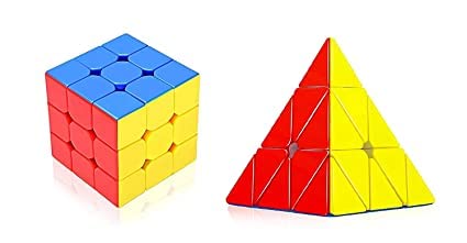 SS Traders Combo of Pyraminx Pyramid Cube 3x3 High Speed Stickerless ...