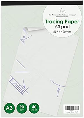 A1 Tracing paper pad, professional range, 40 sheets, 90gsm paper ...
