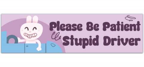 Amazon.com: Bumper Sticker, Please Be Patient Stupid Driver, Funny ...