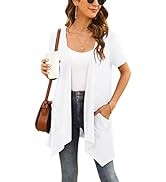 Yommay Damen Sommer Kurzarm-Lang Strickjacken für Damen Elegante ...