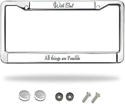 Amazon.com: Christian License Plate Frame with God All Things are ...