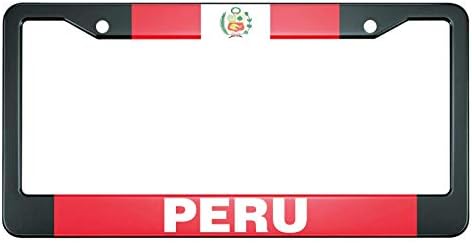 Amazon.com: HOSNYE Peru Flag License Plate Frame Peru Badge and Red and ...