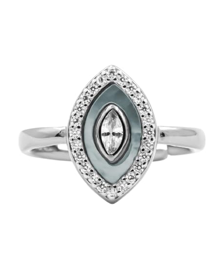 Elegant Marquise Solitaire with Halo Silver Ring for Special Moments ...
