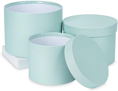 Amazon.com: Nuenen Gift Boxes with Lids Floral Foam Set Round Boxes ...