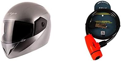 Vega Cliff Dx Full Face Helmet (Anthracite, M) and Vega Safety Cable ...