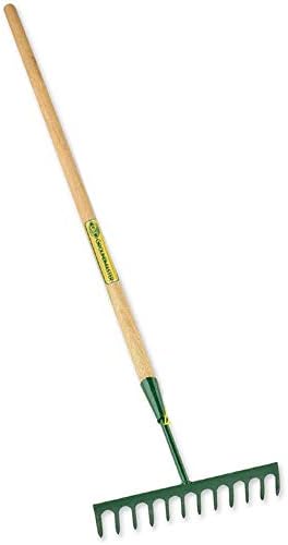 GroundMaster 12 Teeth Steel Rake with 54" Durable Ash Handle Versatile ...