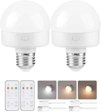 Rechargeable Light Bulbs LED Battery Backup Light Bulb with Remote ...