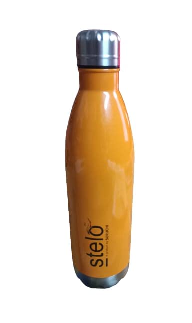STELO YELLOW 1000ML STAINLESS STEEL WATER BOTTLE (PACK OF 1) LEAK PROOF ...