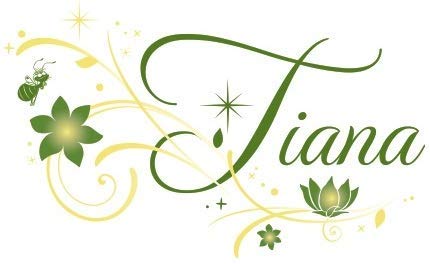 Amazon.com: 4 Inch Glitter Sparkle Tiana Text Decal Princess and The ...