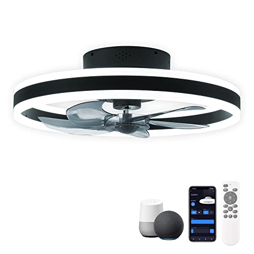 CHANFOK Smart Ceiling Fans with Lights Compatible with Alexa and Google ...