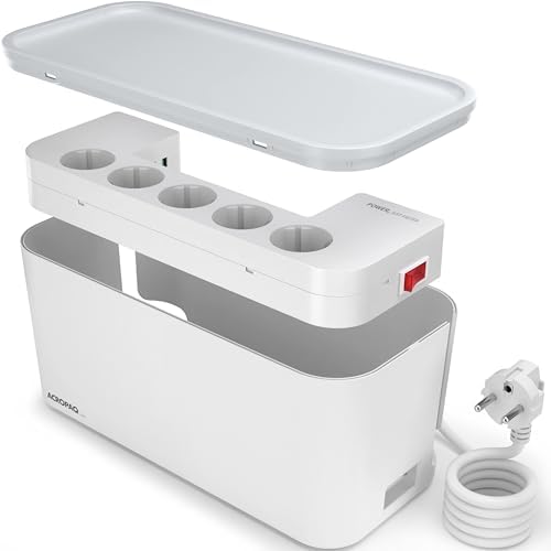 Boite Rangement Cable avec Multiprise USB, Boîte de Rangement pour ...