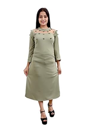 Elendra jeans Girl's A-Line Maxi Dress (JKMAXI_Green_11-12 Years ...