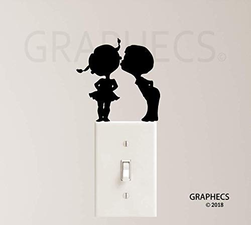 Boy Kissing Girl Decal Vinyl Sticker Cute Romantic Love Laptop MacBook ...
