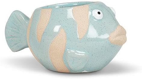 Amazon.com: Abbott Collection Ceramic Fish Planter - Blue, Small (2" H ...