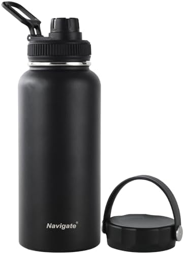 Amazon.com: Navigate Insulated Water Bottle, 32 oz Stainless Steel ...