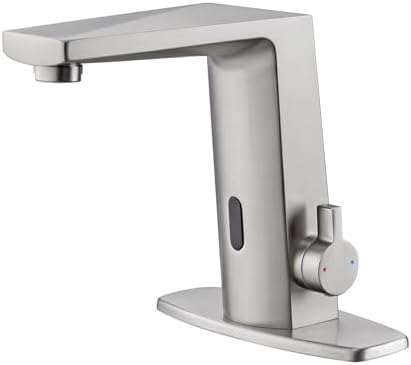 Homikit Touchless Bathroom Faucet with Pop Up Drain, Automatic Sensor ...