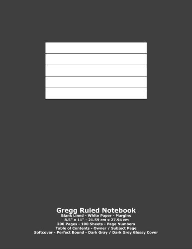 Gregg Ruled Notebook: Blank Lined - White Paper - 8.5" x 11" - 21.59 cm ...