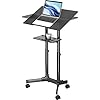 BONTEC Lecterns & Podiums, Mobile Standing Laptop Desk with Storage ...