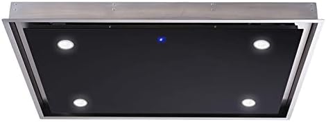 90cm Ceiling Cooker Hood Kitchen Extractor Fan In Black, With Remote ...