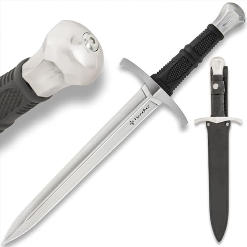 Crusader Quillon Dagger - 1060 Carbon Steel Blade, TPR Handle, Cast ...