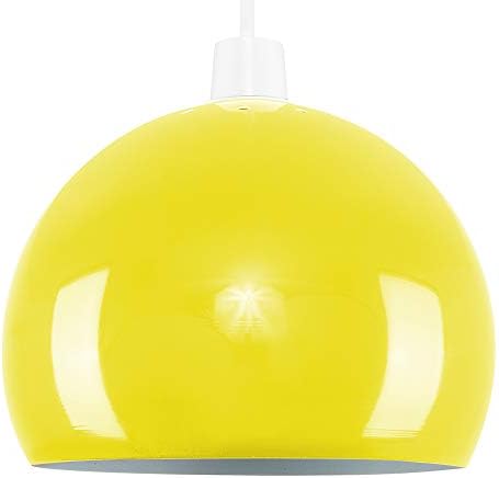 MiniSun | Mini Retro Gloss Yellow Arco Style Dome Ceiling Light Shade ...