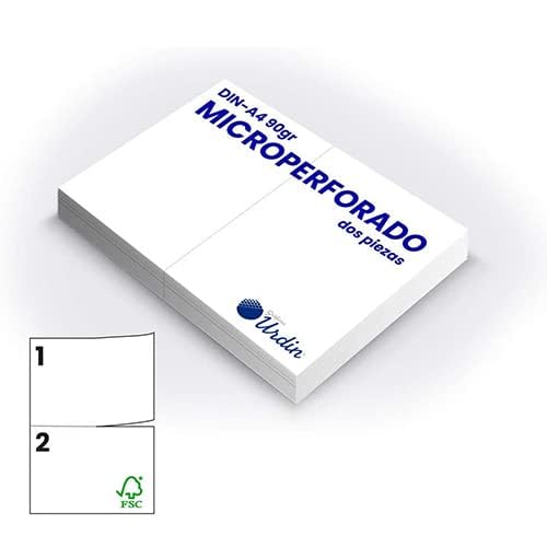 Papel Microperforado Din A4 troquelado por la mitad, 2 partes, 90 ...