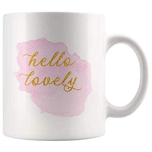 Amazon.com: Hello Lovely Mug - Handmade Cute Coffee Cups for Women ...