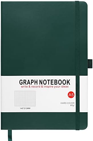 HIJYOO A5 Graph Paper Notebook, Squared Notebook 200 Pages A5 Hardback ...