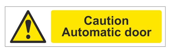 Caution Automatic Door Sign - Waterproof Sticker Sign : Amazon.in ...