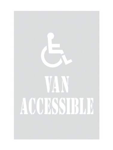 Stencil, One-Piece ADA Stencil 12"x18" Handicap Symbol w/"Van ...